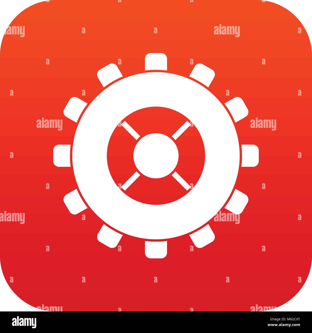 Gear icon digital red Stock Vector Image & Art - Alamy