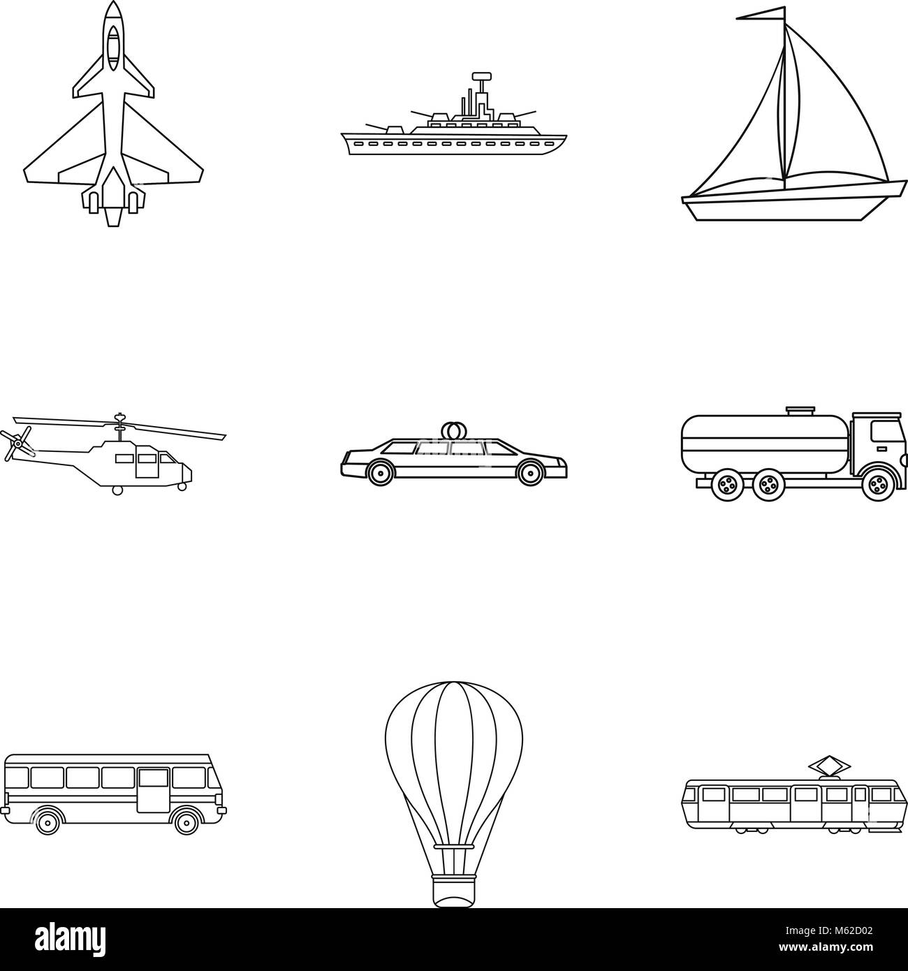 Passenger vehicle icons set, outline style Stock Vector Image & Art - Alamy