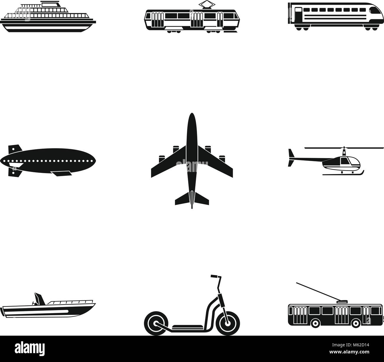 Transport network icons set, simple style Stock Vector Image & Art - Alamy