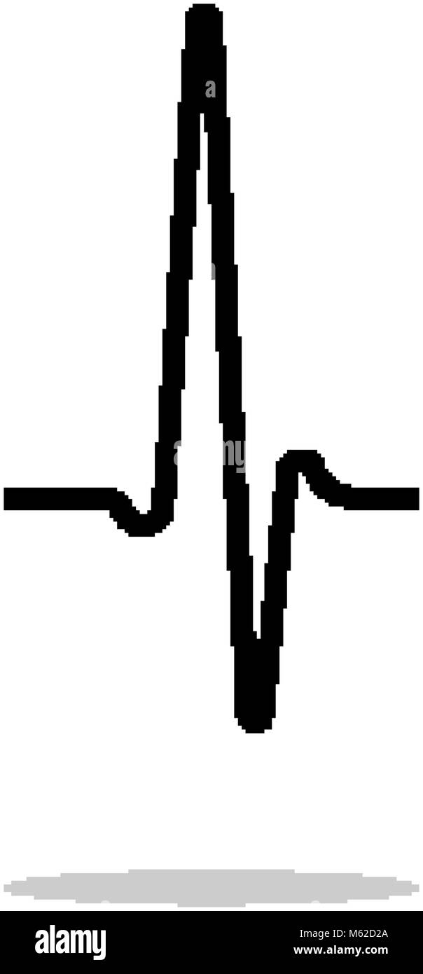 Black isolated pulse line icon illustration for design Stock Vector ...