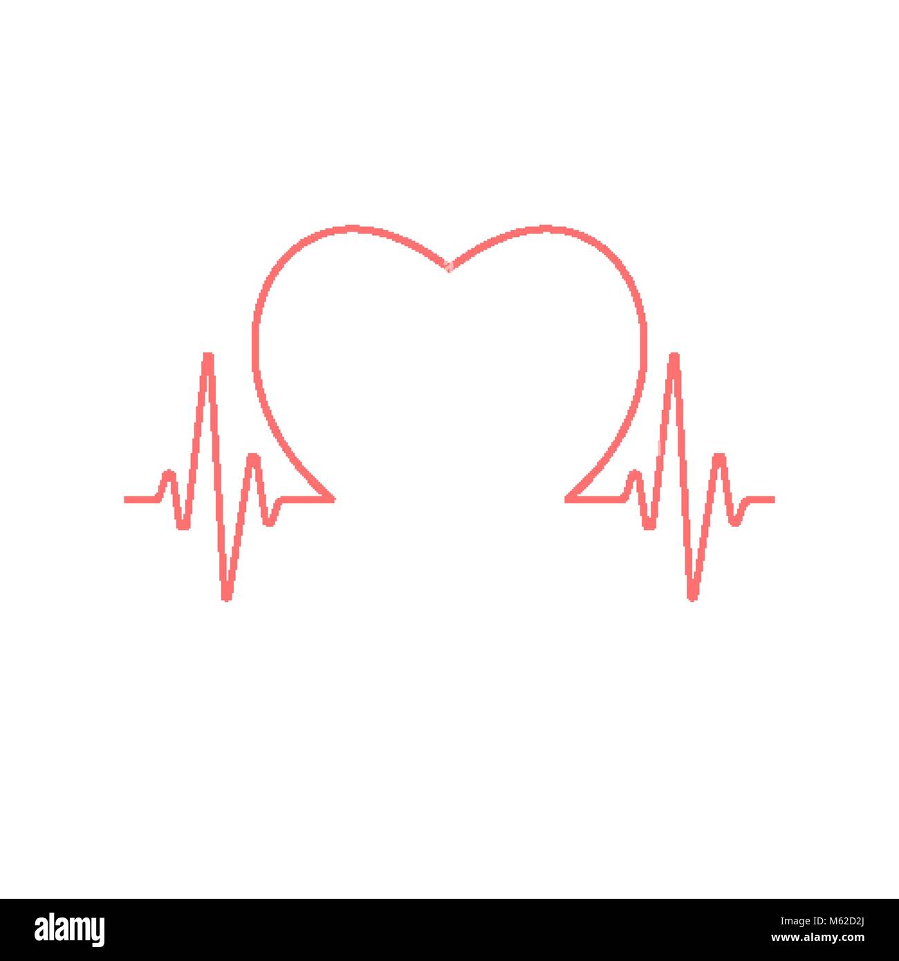 Heart sign inside pulse hi-res stock photography and images - Alamy