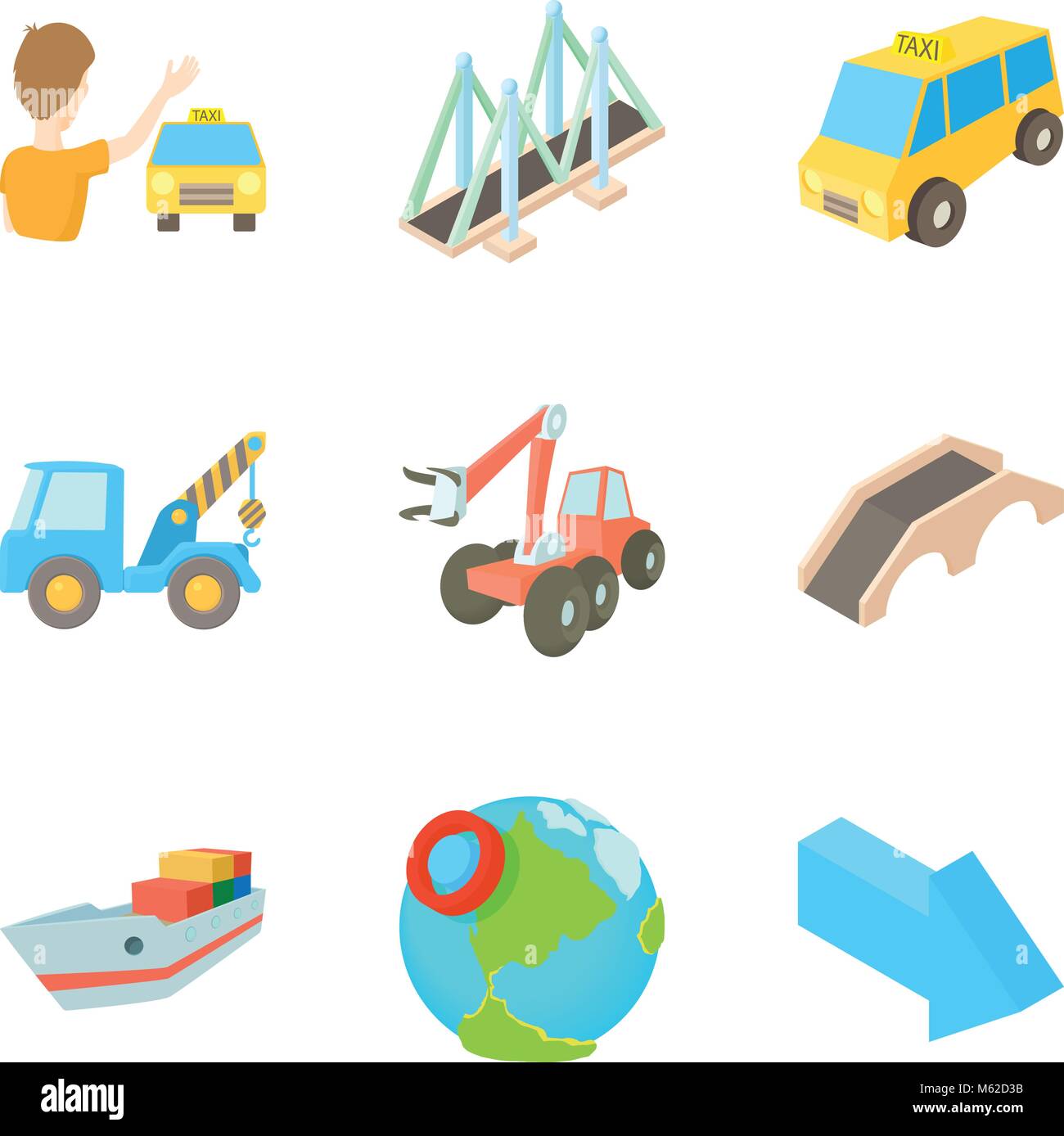 Road system icons set, cartoon style Stock Vector Image & Art - Alamy