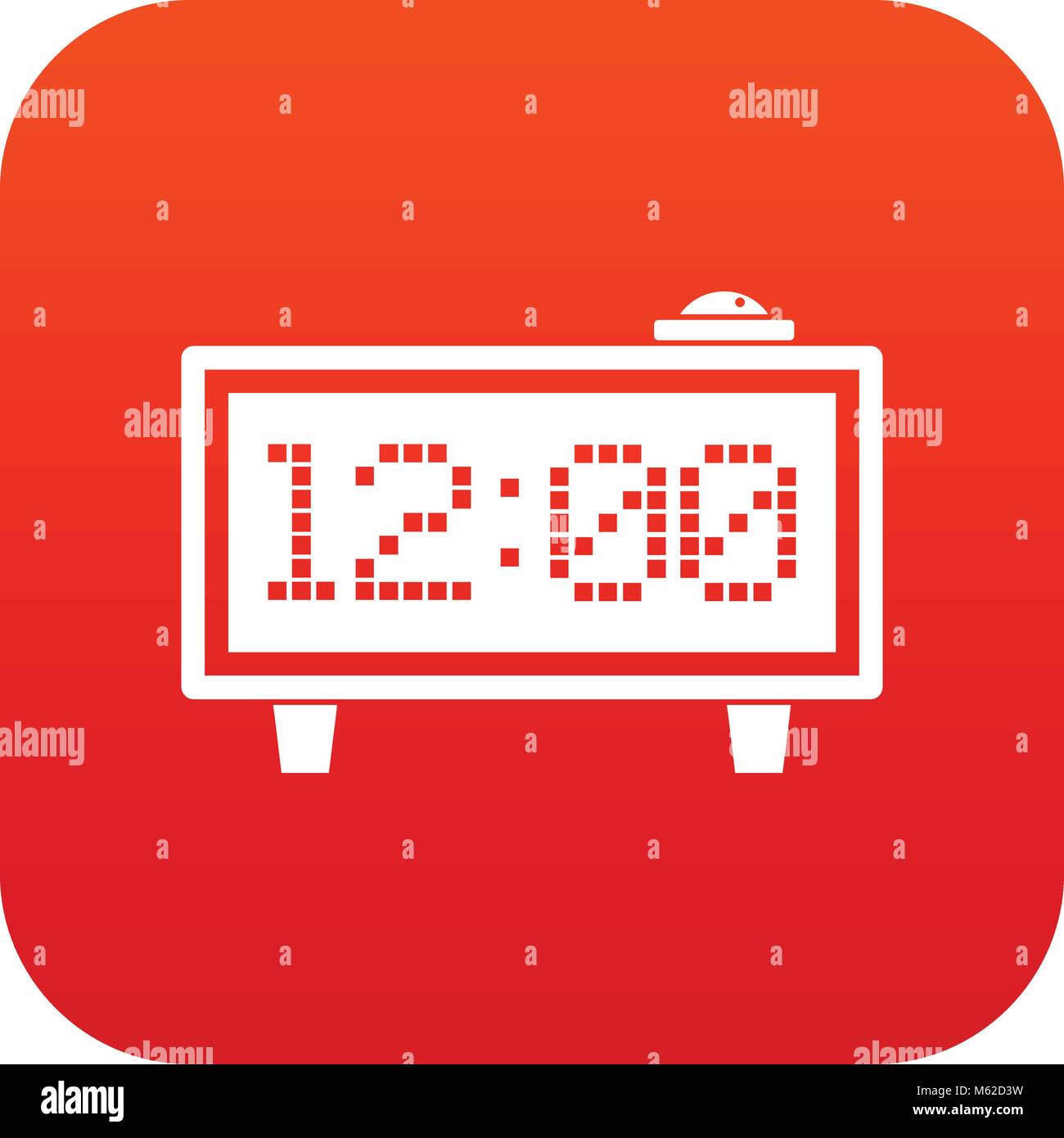 Alarm clock icon digital red Stock Vector Image & Art - Alamy