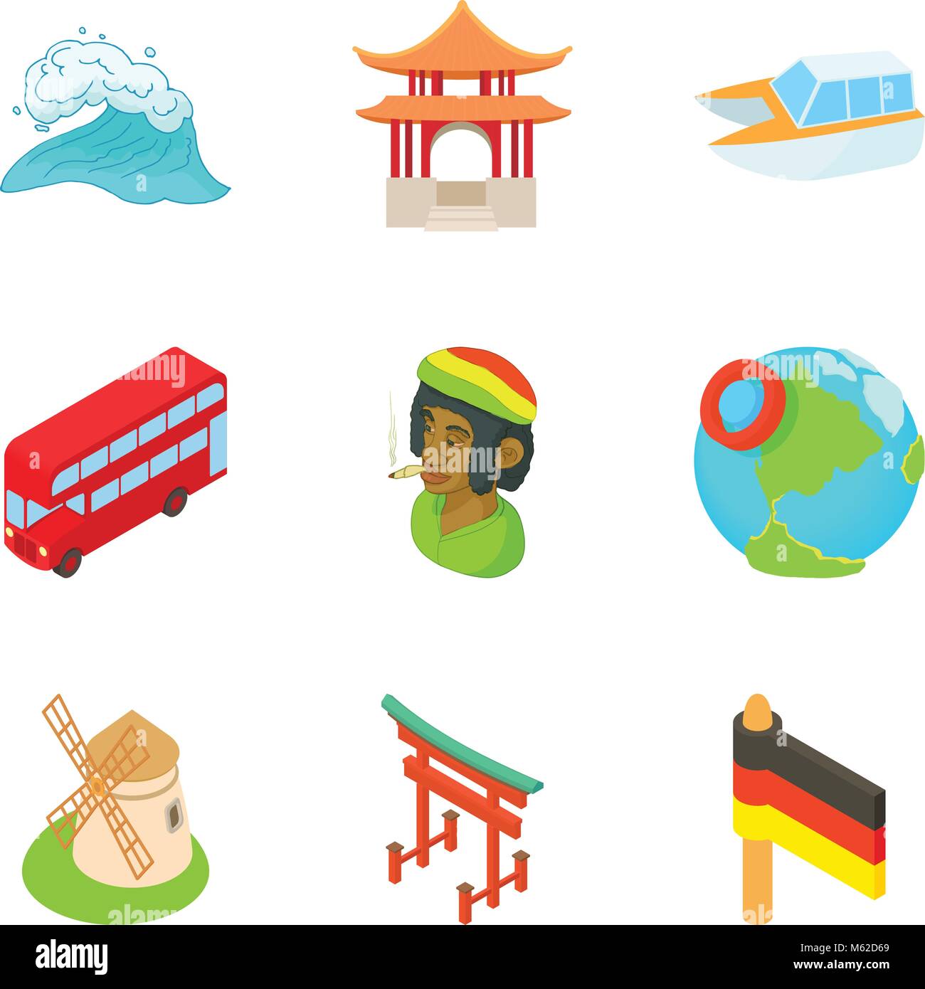 Migrate icons set, cartoon style Stock Vector Image & Art - Alamy