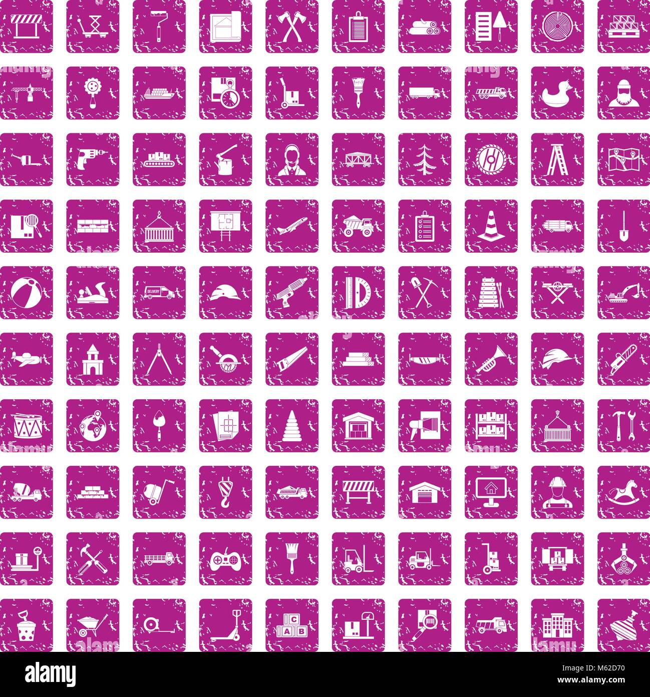 100 lorry icons set grunge pink Stock Vector Image & Art - Alamy