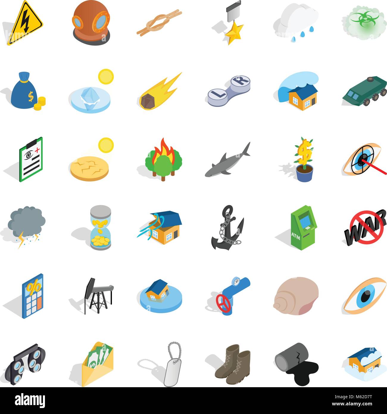 Destroy nature icons set, isometric style Stock Vector Image & Art - Alamy