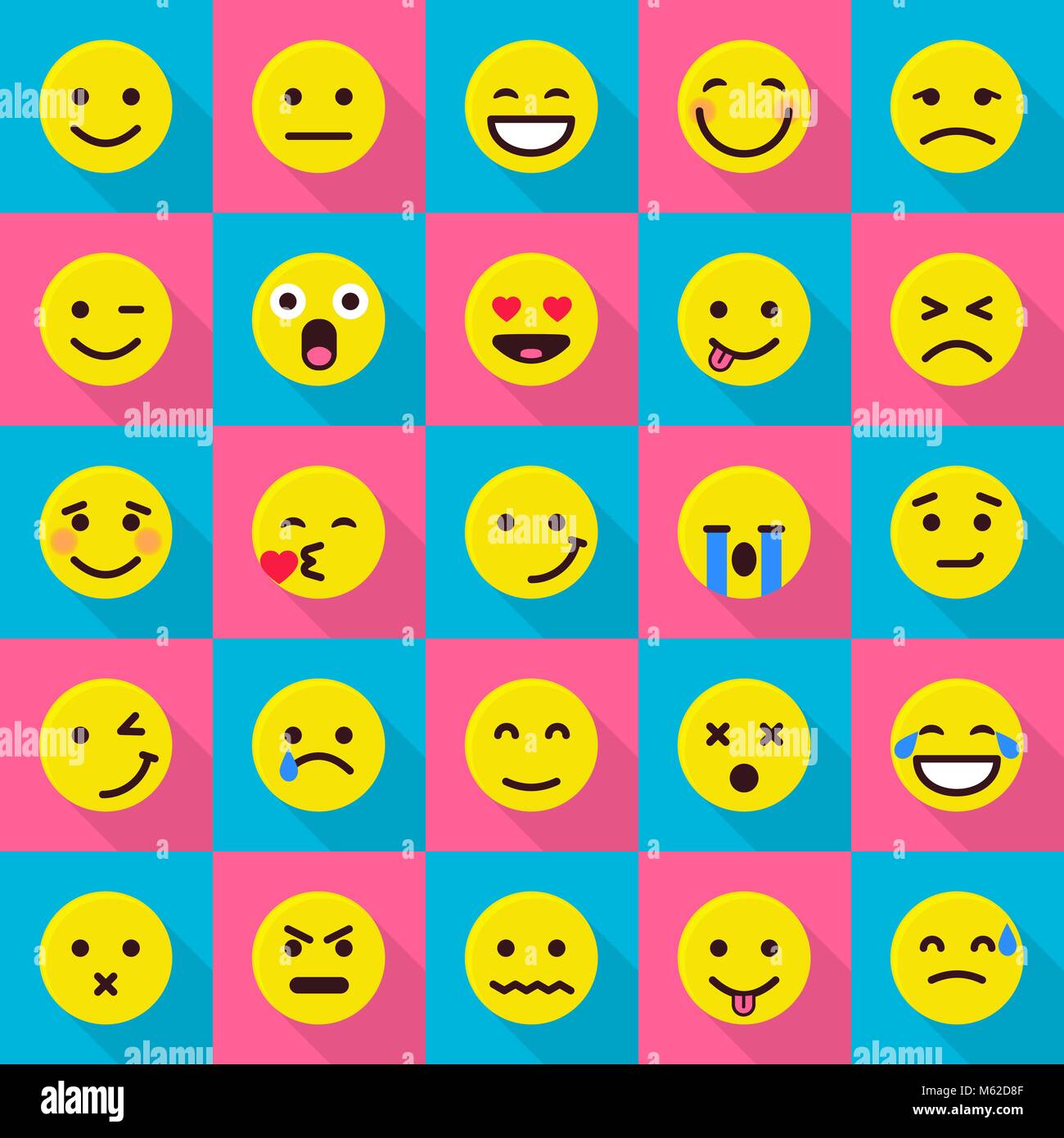 Smile emoticons icons set, flat style Stock Vector Image & Art - Alamy