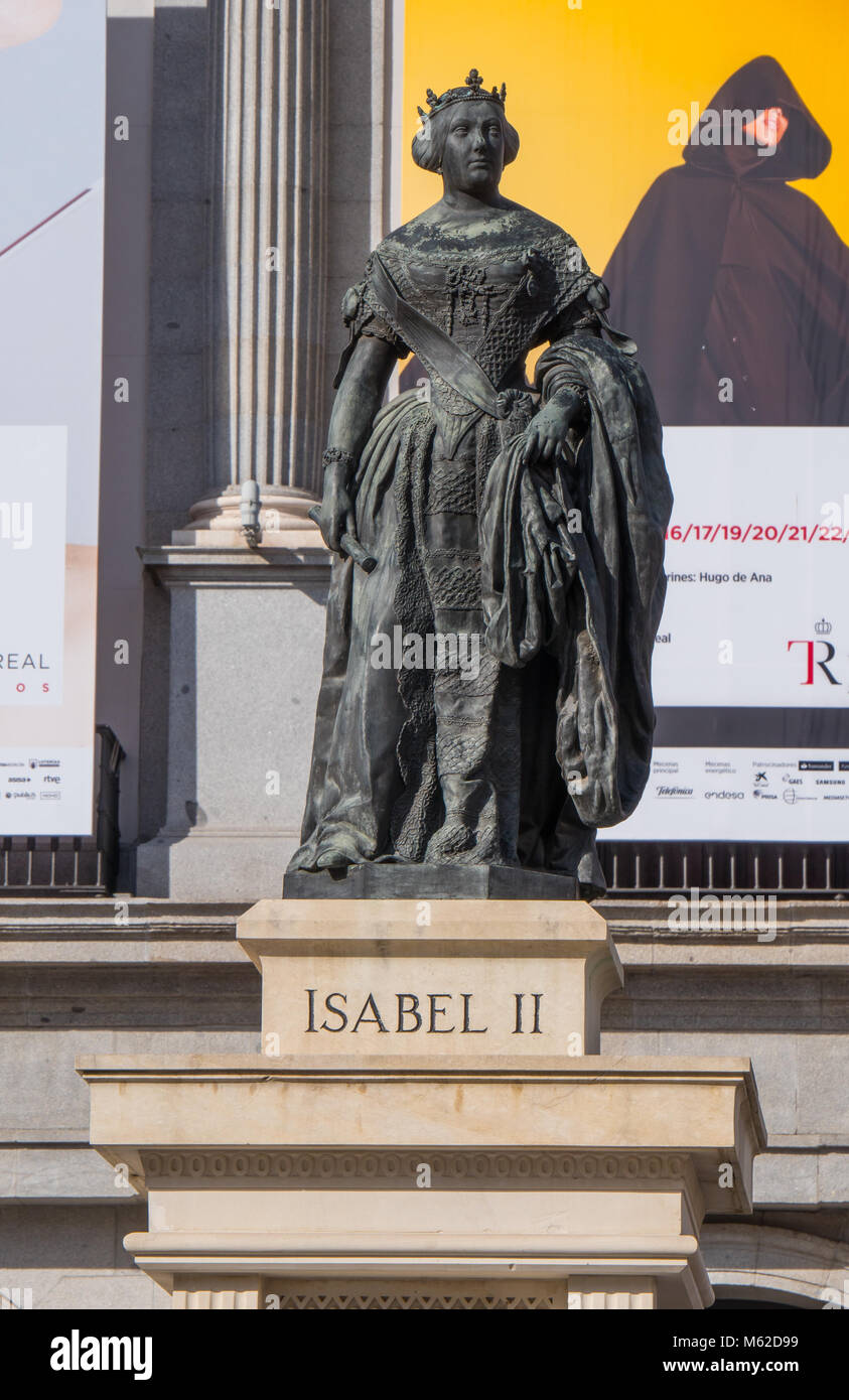 Isabel 2nd statue and monument at Opera Square in Madrid - MADRID ...