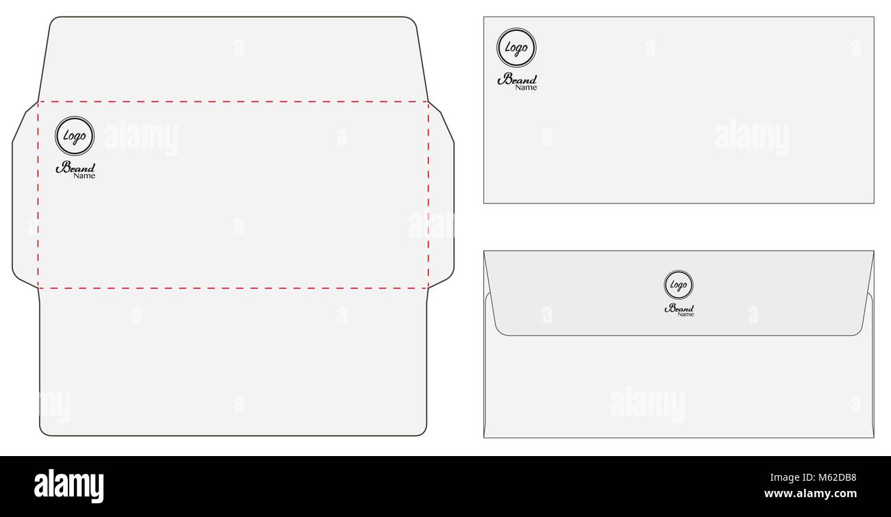 Envelope die cut mock up template vector Stock Vector Image & Art - Alamy