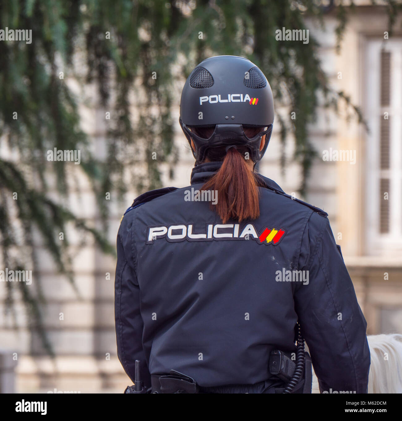 Female Police officers on horses riding through Madrid - MADRID / SPAIN ...