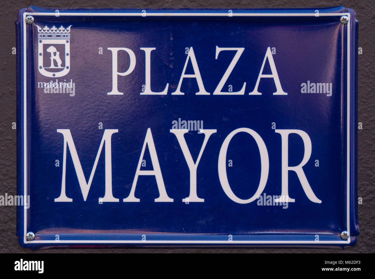 Street sign of Plaza Mayor - the famous square in Madrid - MADRID ...
