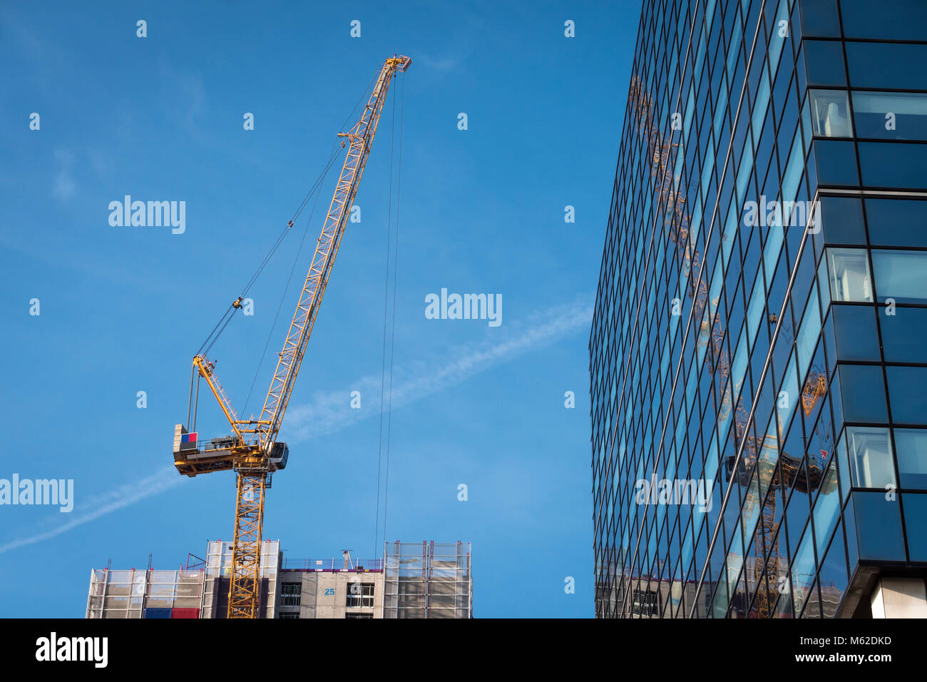 High rise construction crane Cardiff Stock Photo - Alamy