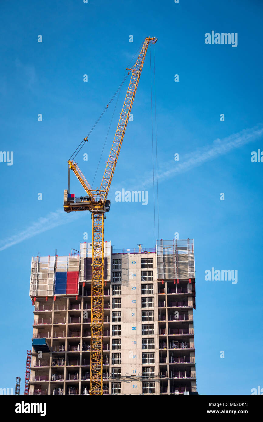 Scaffolding high rise building new construction hi-res stock ...