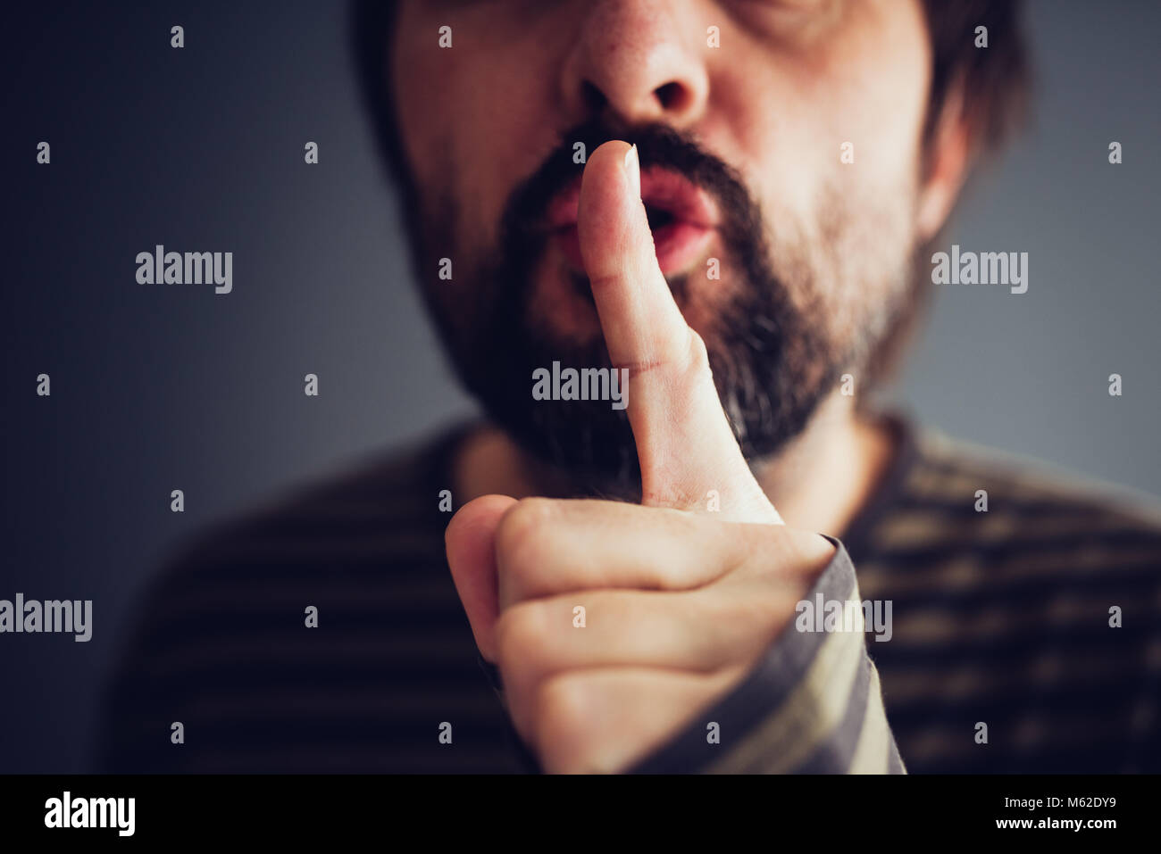 Finger Over Mouth Keep Quiet