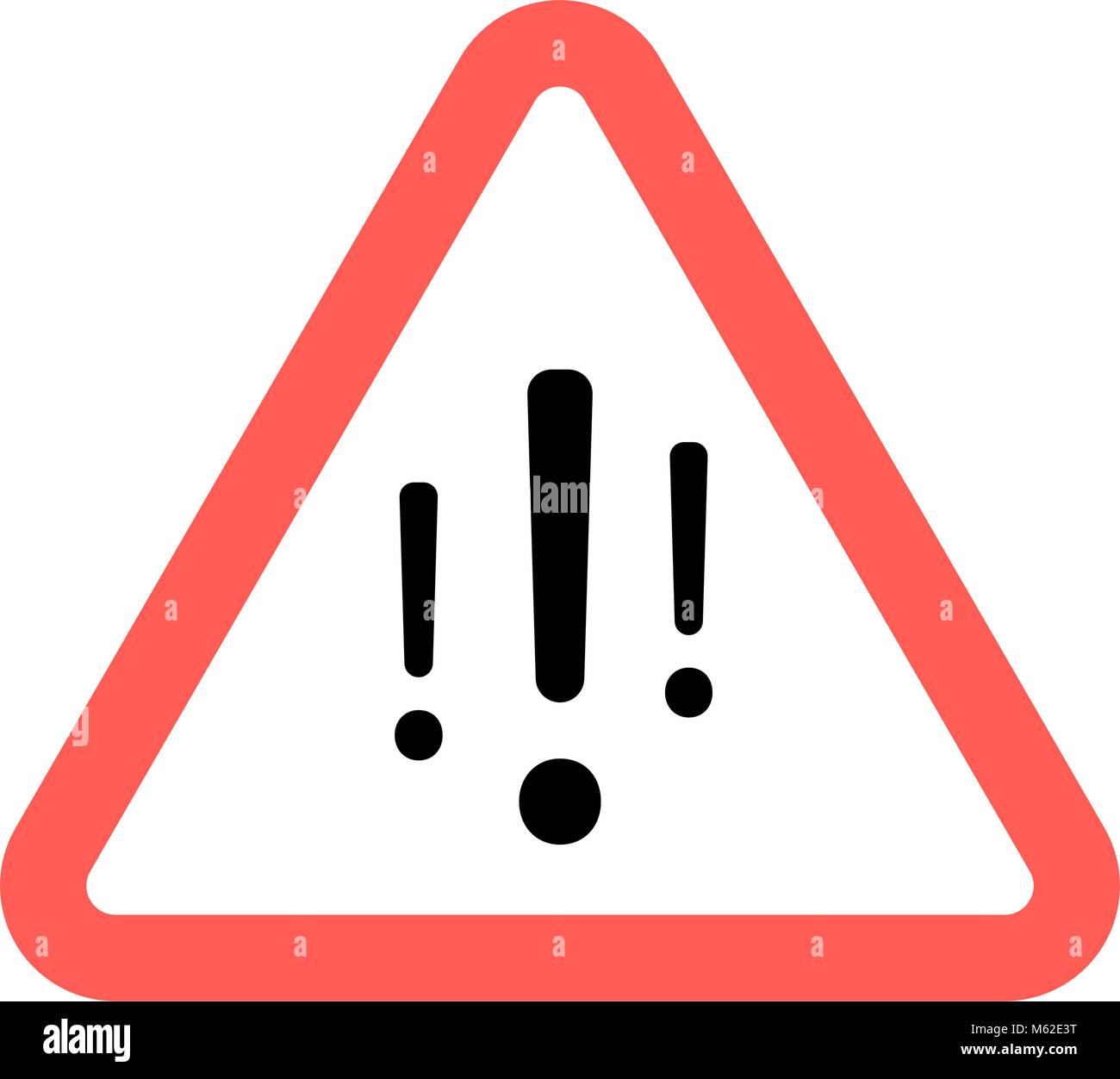 High attention sign illustration. Triangular sign with rounded corners ...