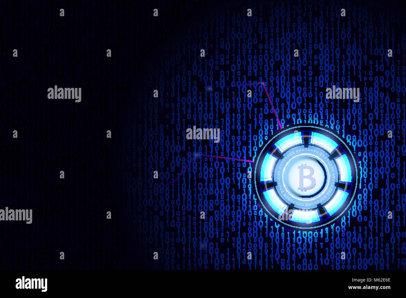 Cyber code background. Virtual currency lighting sign Stock Vector ...