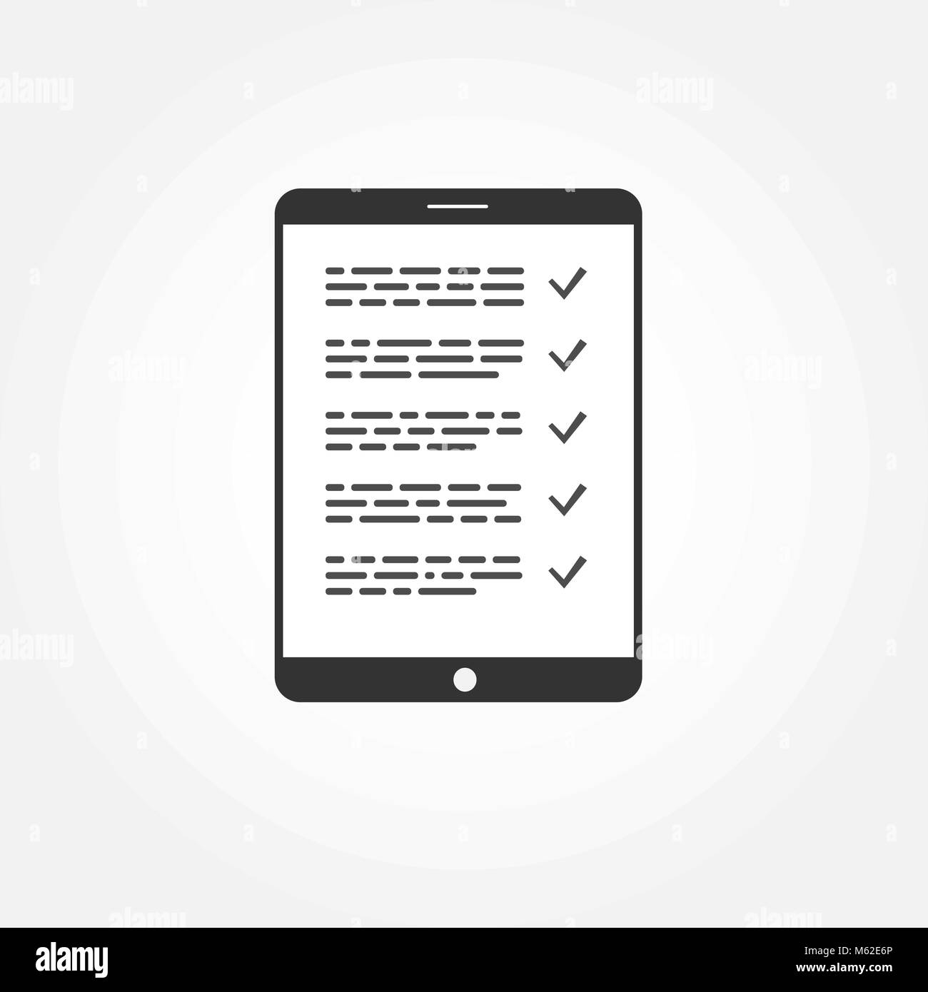 Check mark graphic tablet checklist Black and White Stock Photos ...