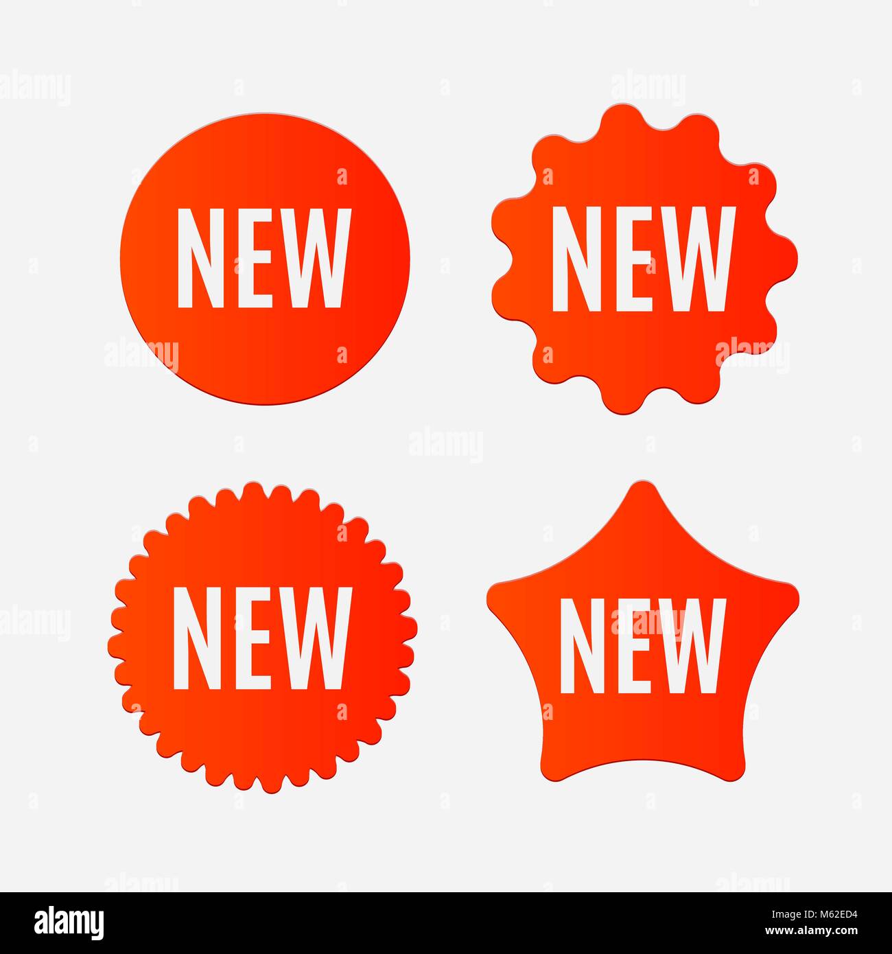 New badges set. Red element for design Stock Vector Image & Art - Alamy