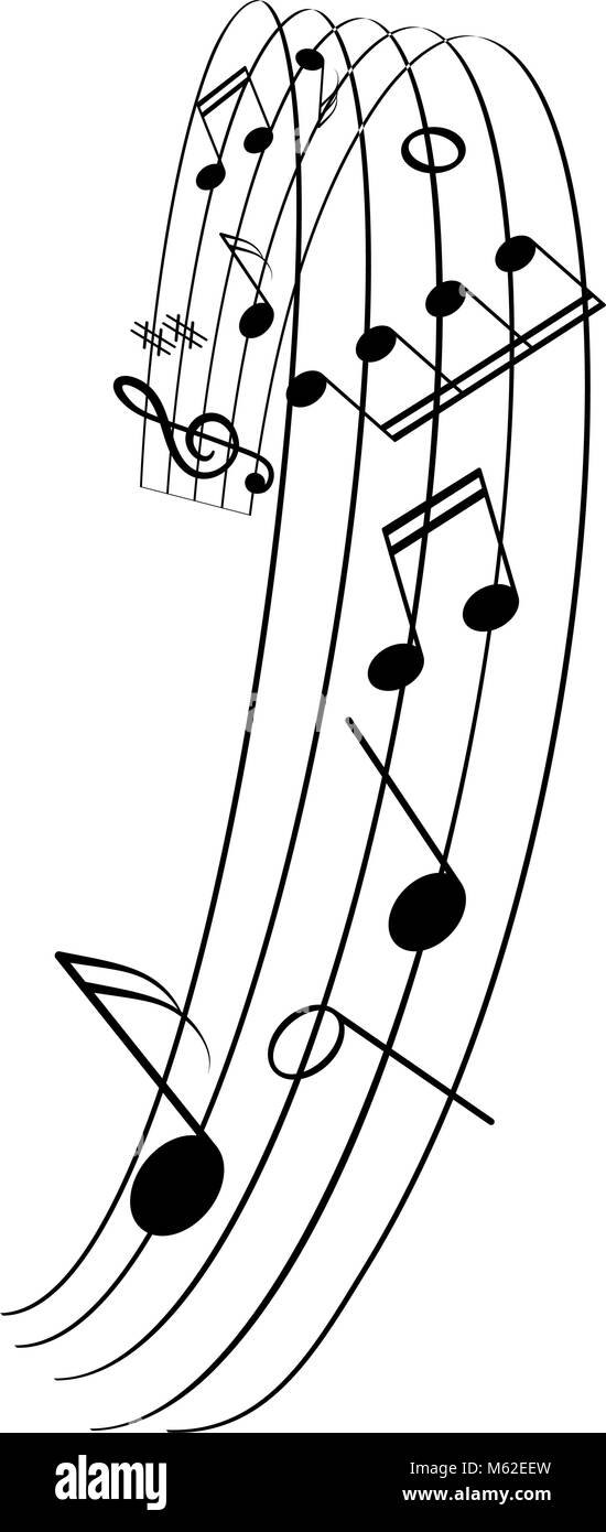 Musical frame with lines and notes illustration Stock Vector Image ...