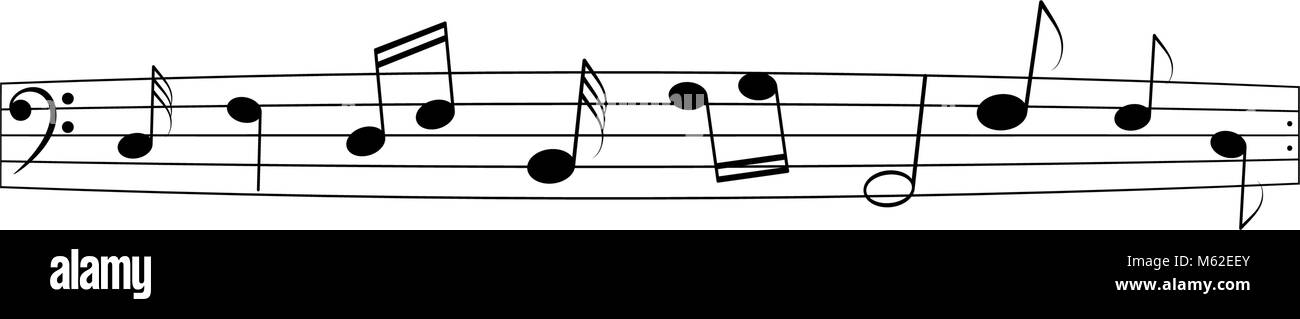 Musical notes line. Edging illustration of white background Stock ...