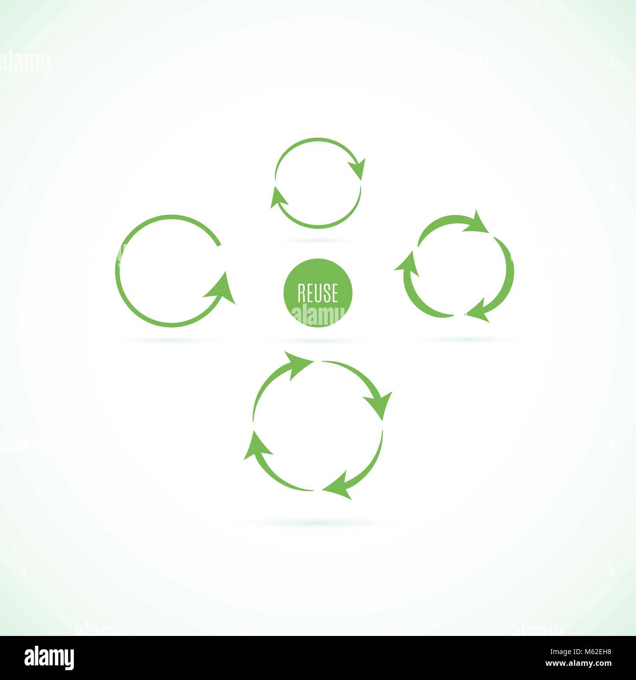 Set of green circular arrows on white background Stock Vector Image ...