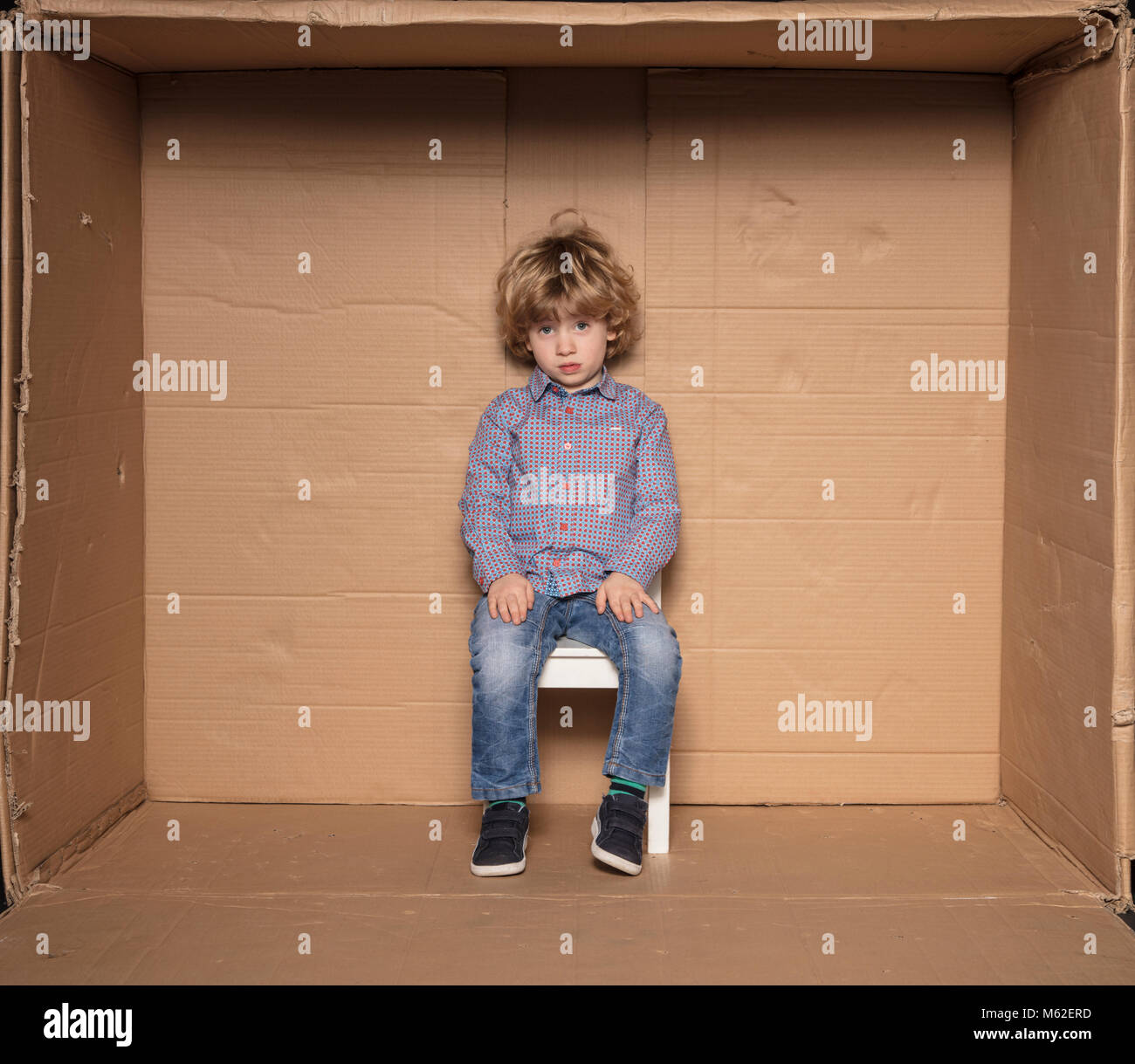 sad little businessman during the first job interview Stock Photo - Alamy