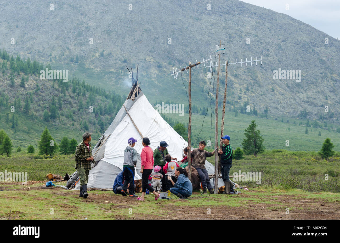Tsaatan Life, Reindeer Herder, Tsaaganuur, Mongolia Stock Photo - Alamy