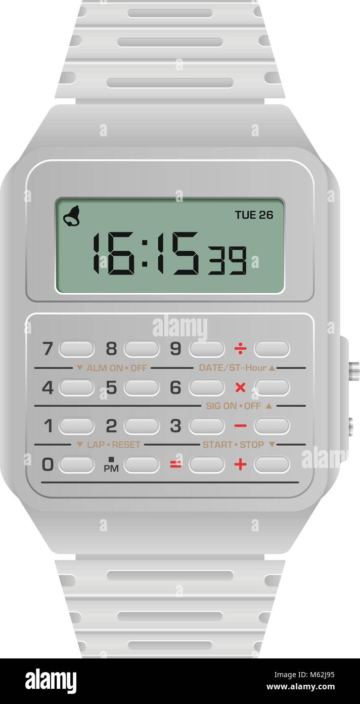 Calculator digital watch on a white background Stock Vector Image & Art ...