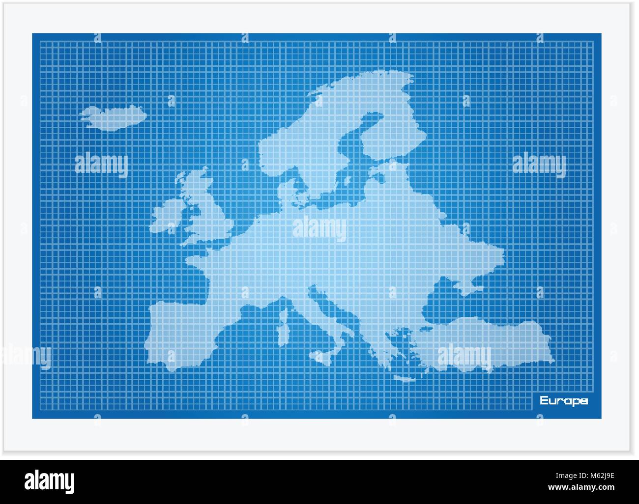 Europe map on blueprint on a white background Stock Vector Image & Art ...