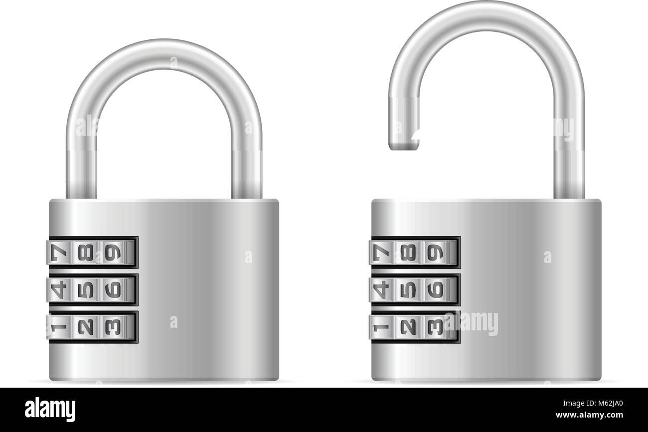 Padlock combination lock on Stock Vector Images - Alamy
