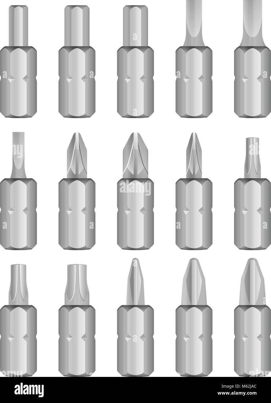 Screw driver bit set on white background Stock Vector Image & Art - Alamy
