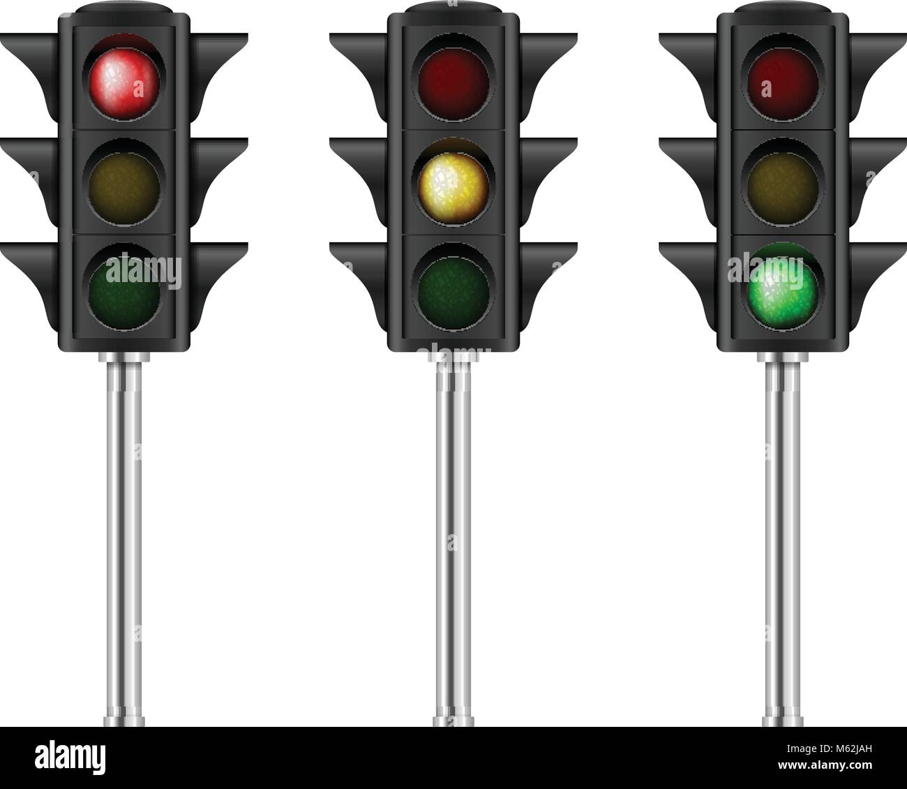 Traffic light set on a white background. Vector illustration Stock ...