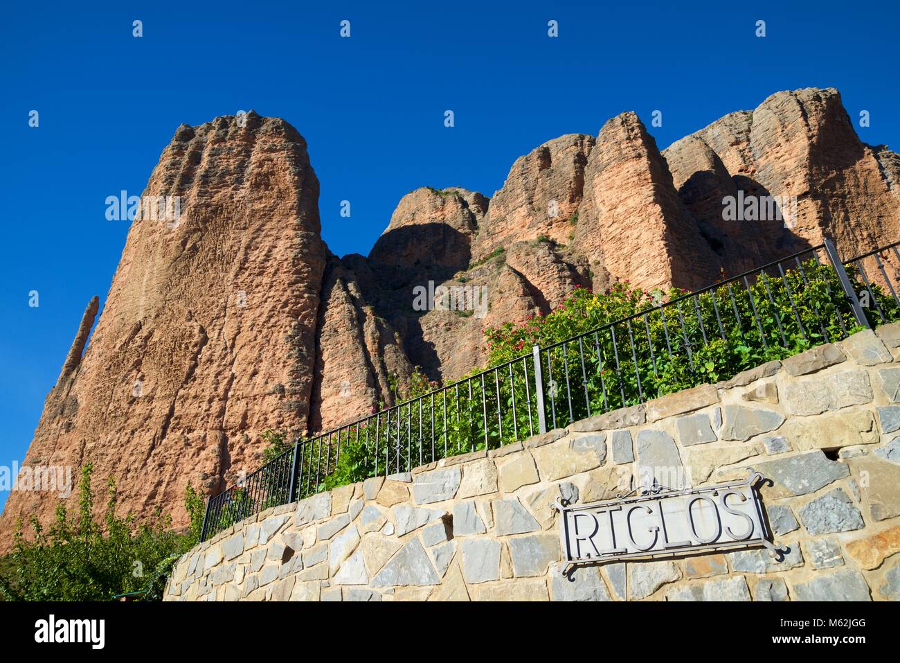 Riglos Mountains, known as Mallos de Riglos, Riglos, Huesca Province ...