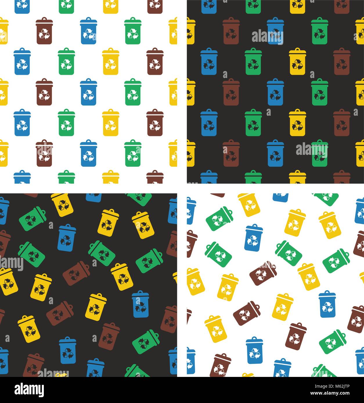 Recycling Trash Can Seamless Pattern Set Stock Vector Image & Art - Alamy
