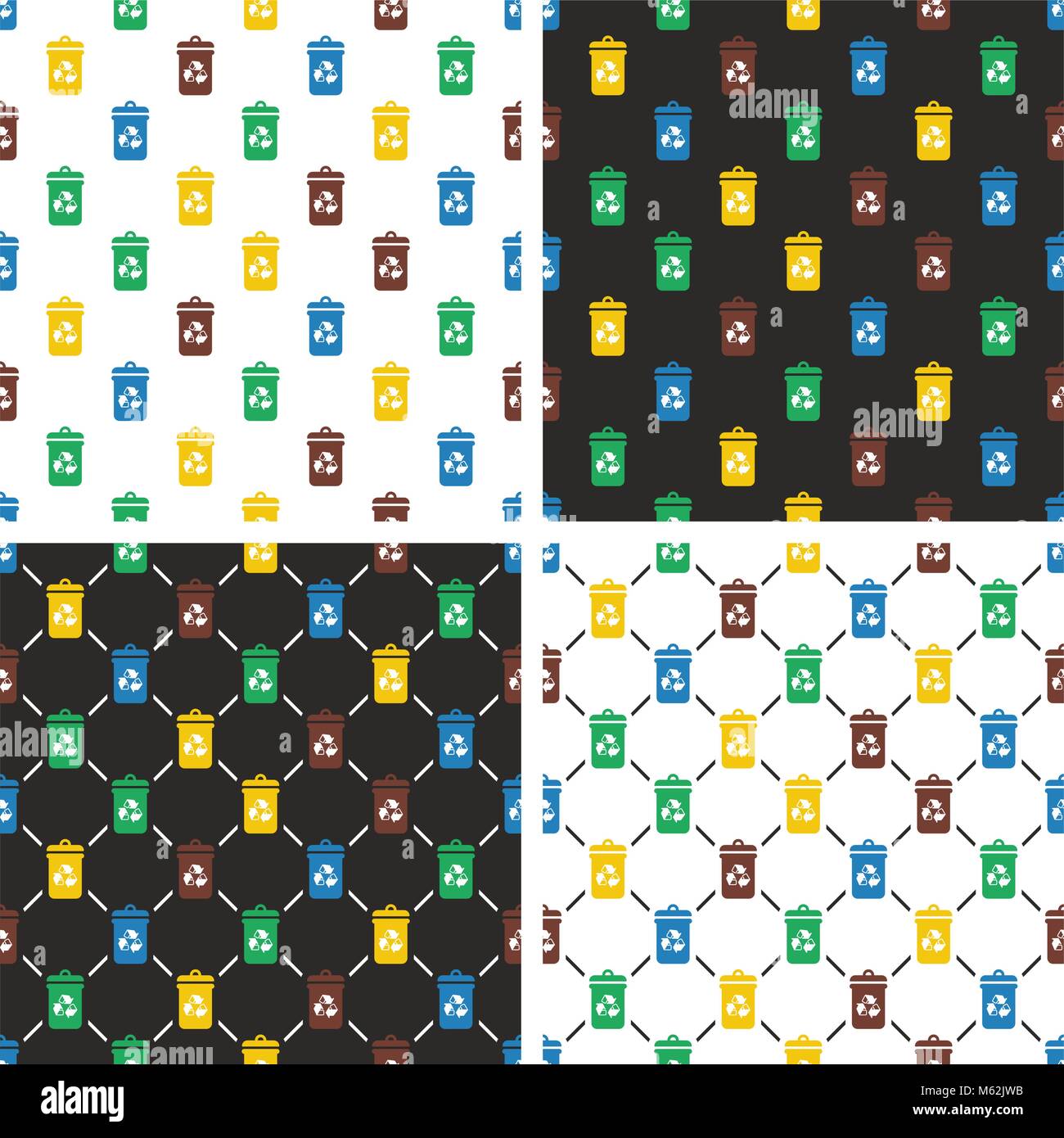 Recycling Trash Can Seamless Pattern Set Stock Vector Image & Art - Alamy