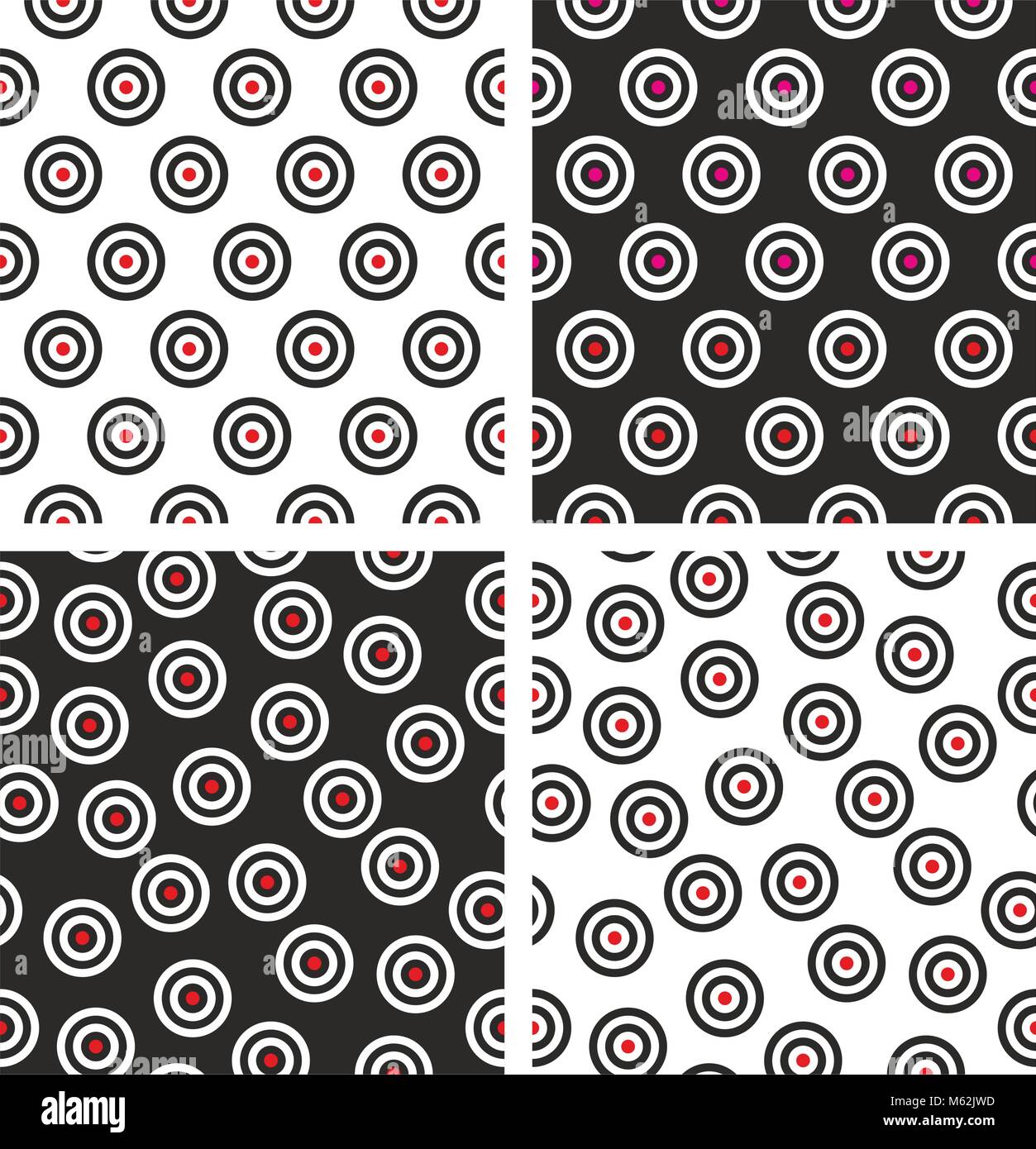 Red Bullseye Target Seamless Pattern Set Stock Vector Image & Art - Alamy
