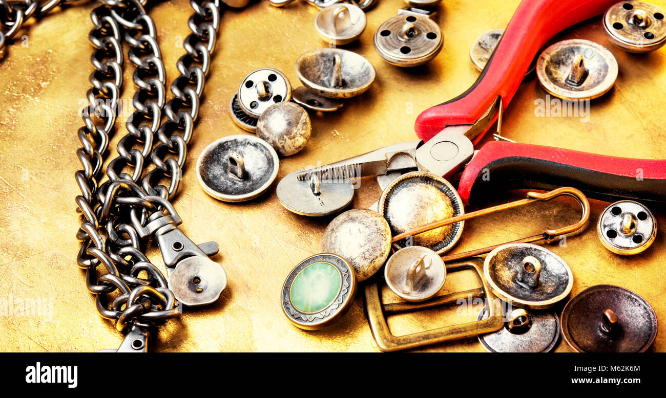 sewing kit from sewing ,buttons and needlework Stock Photo - Alamy