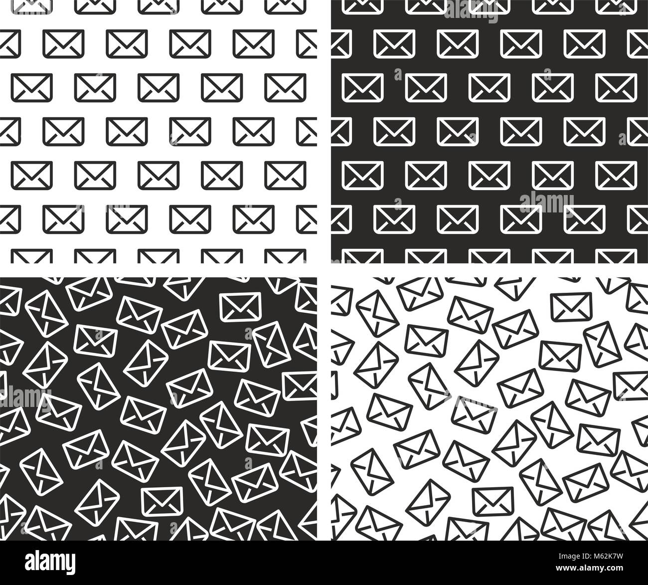 Mail Letter Seamless Pattern Set Stock Vector Image & Art - Alamy