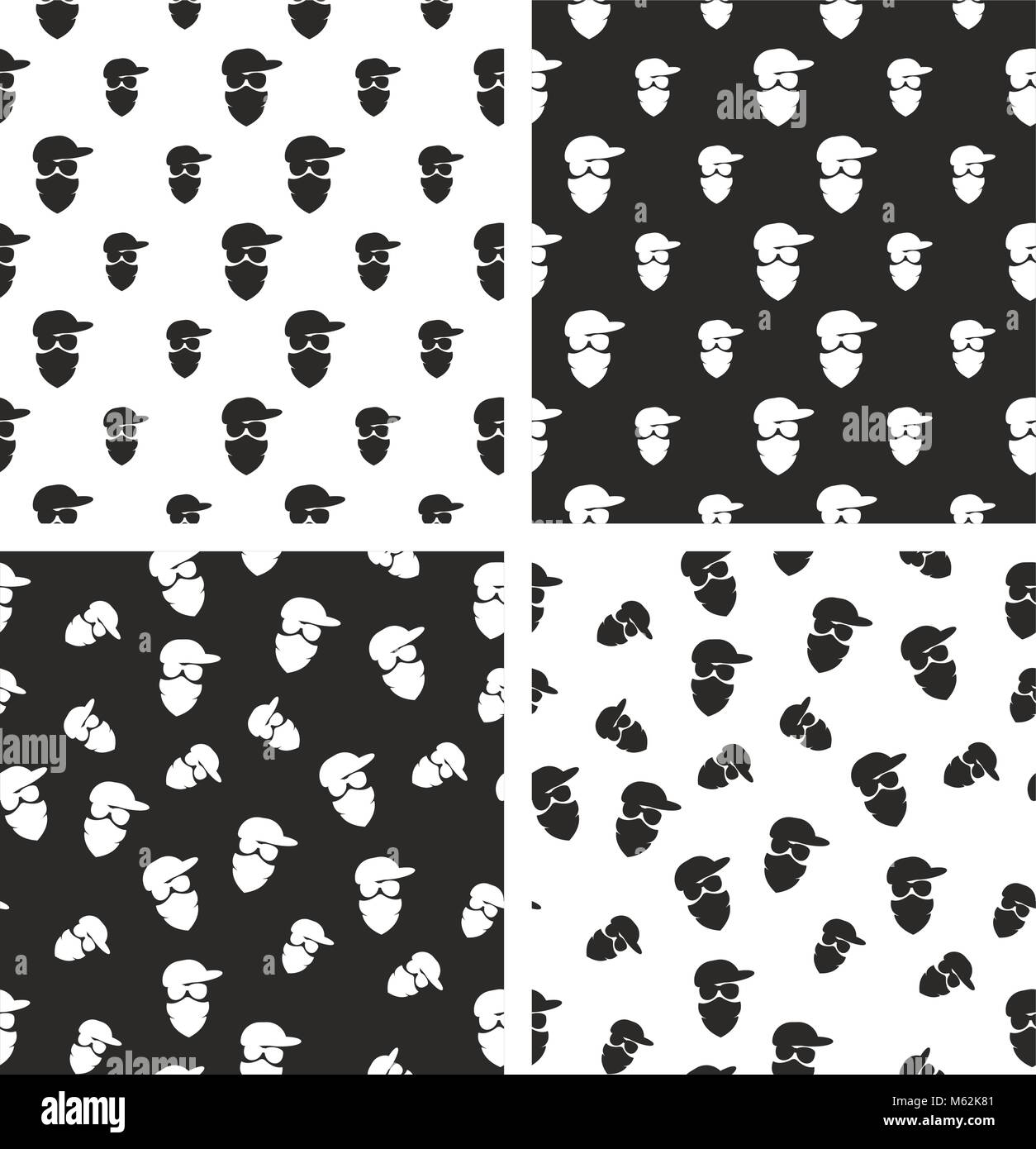 Masked Person, Activist, Sports Fan, Modern Gangster Seamless Pattern ...
