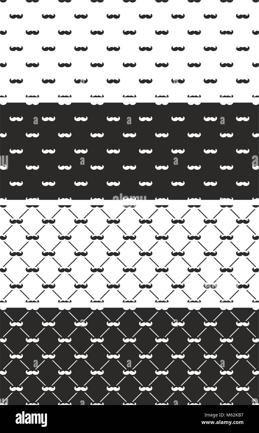 Moustache Seamless Pattern Set Stock Vector Image & Art - Alamy