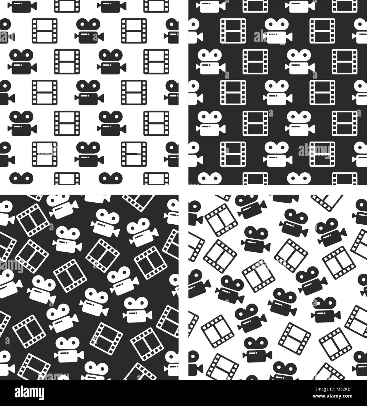 Movie Camera Seamless Pattern Set Stock Vector Image & Art - Alamy