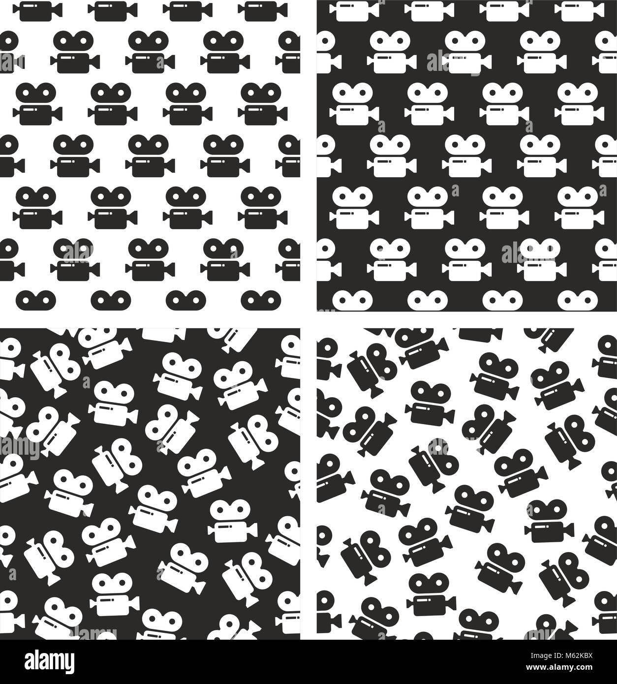 Movie Camera Seamless Pattern Set Stock Vector Image & Art - Alamy