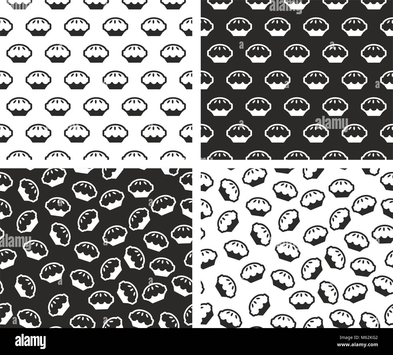 Pie Seamless Pattern Set Stock Vector Image & Art - Alamy