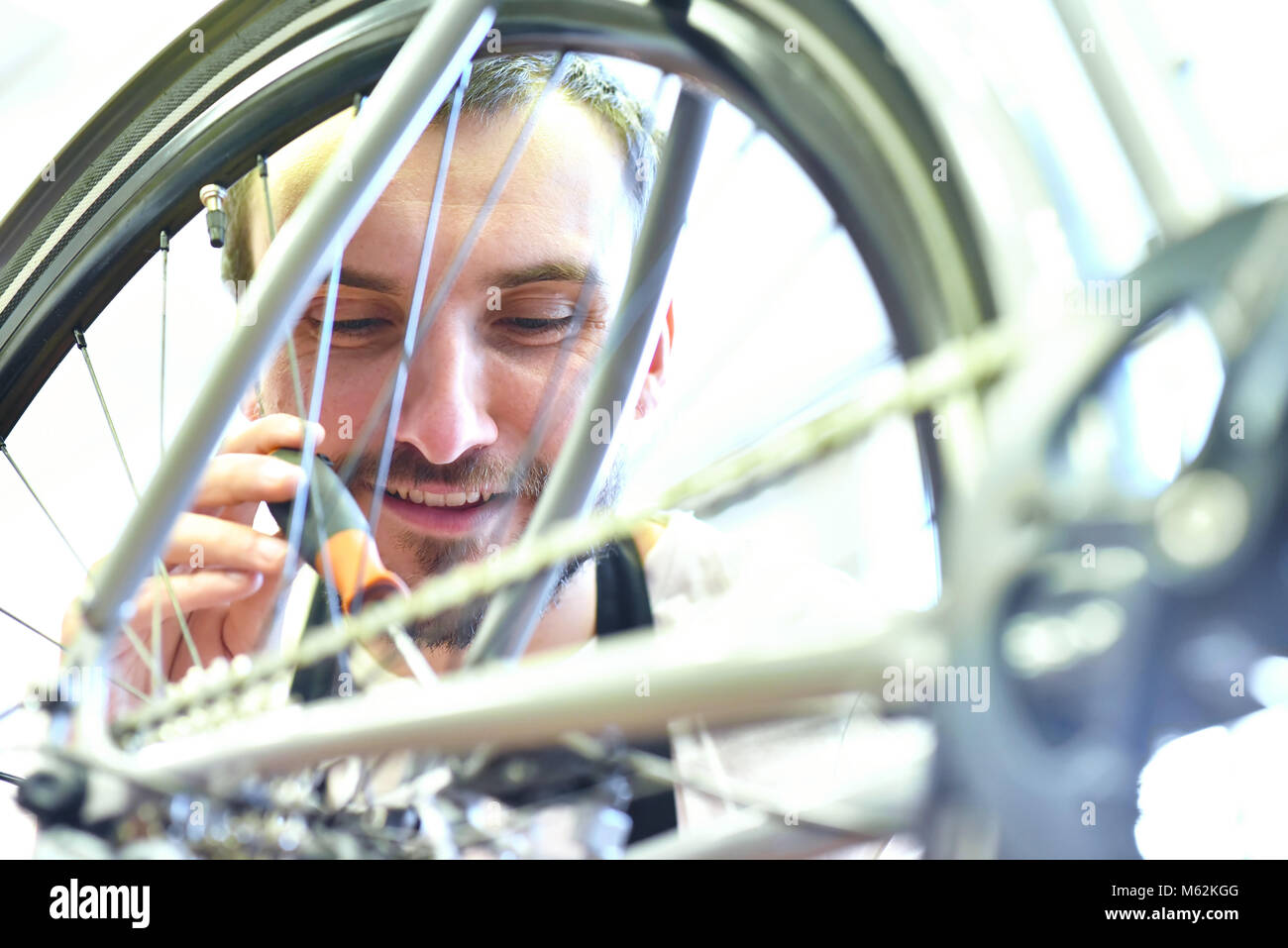 Oiling bike hi-res stock photography and images - Alamy