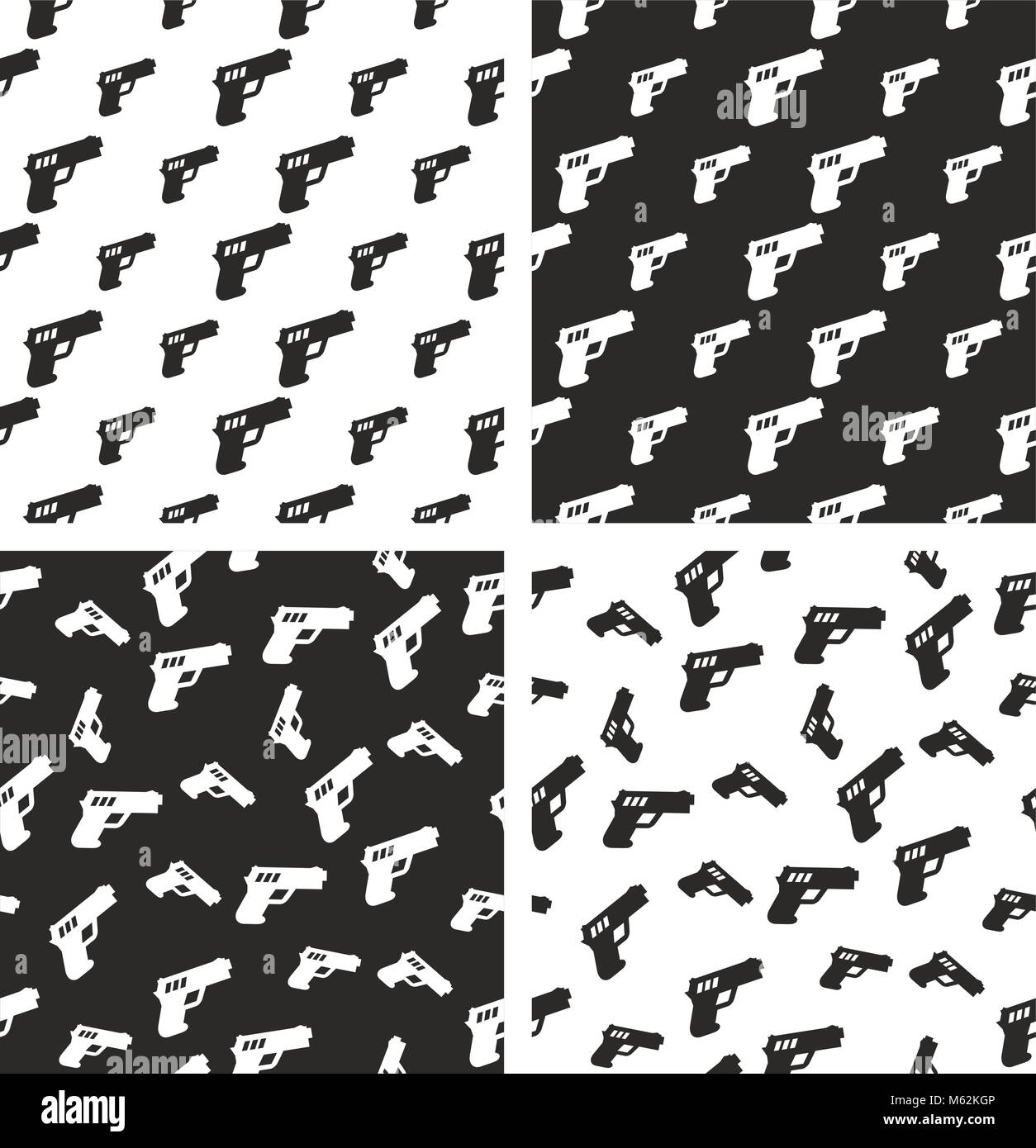 Pistol or Gun Seamless Pattern Set Stock Vector Image & Art - Alamy