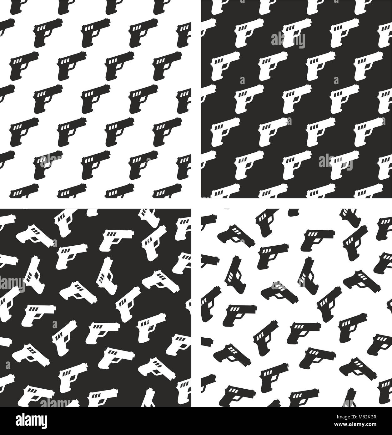 Pistol or Gun Seamless Pattern Set Stock Vector Image & Art - Alamy
