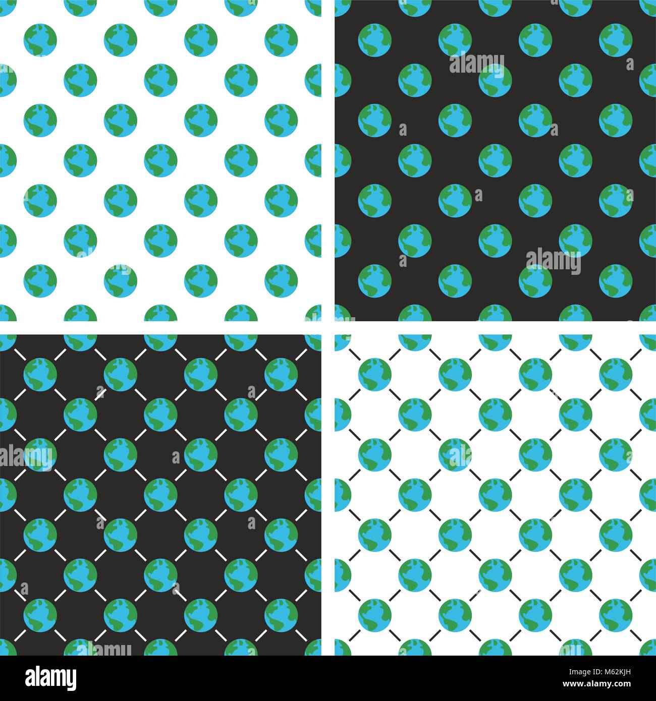 Planet Earth Seamless Pattern Set Stock Vector Image & Art - Alamy
