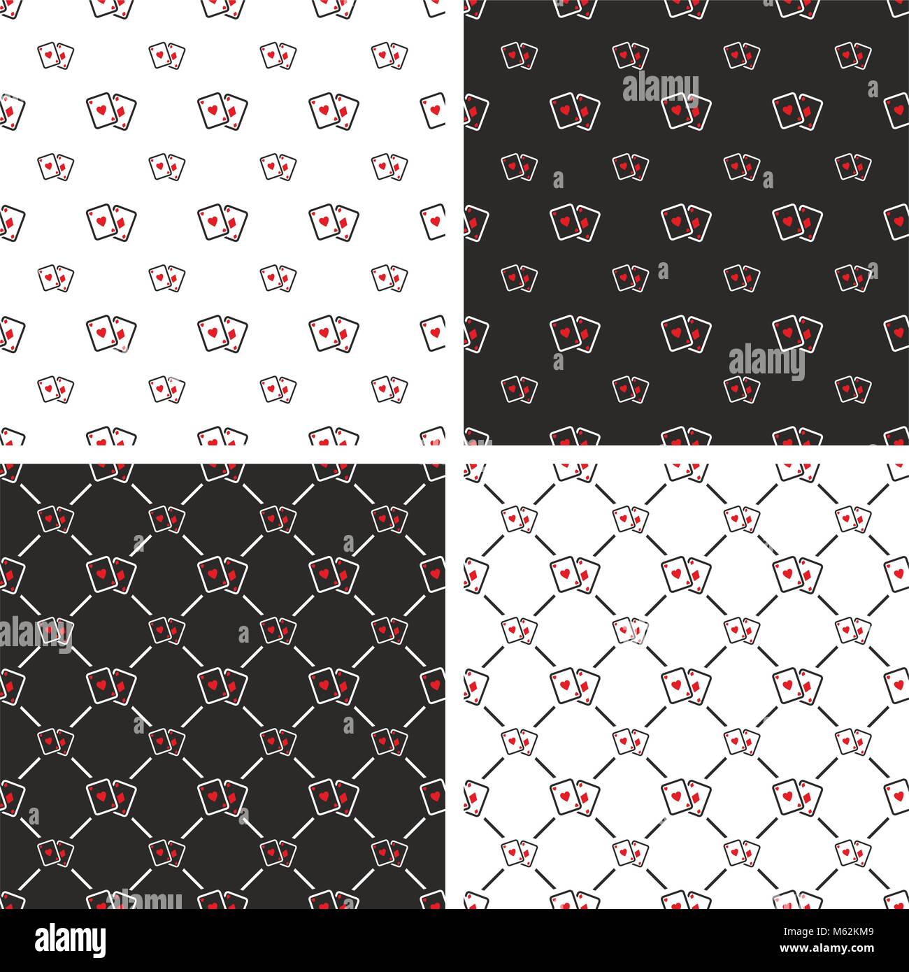 Playing or Poker Cards Seamless Pattern Set Stock Vector Image & Art ...