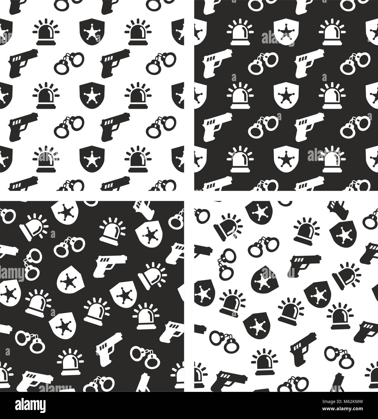 Police Seamless Pattern Set Stock Vector Image & Art - Alamy