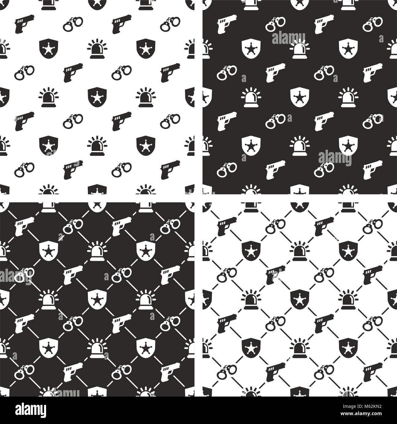 Police Seamless Pattern Set Stock Vector Image & Art - Alamy